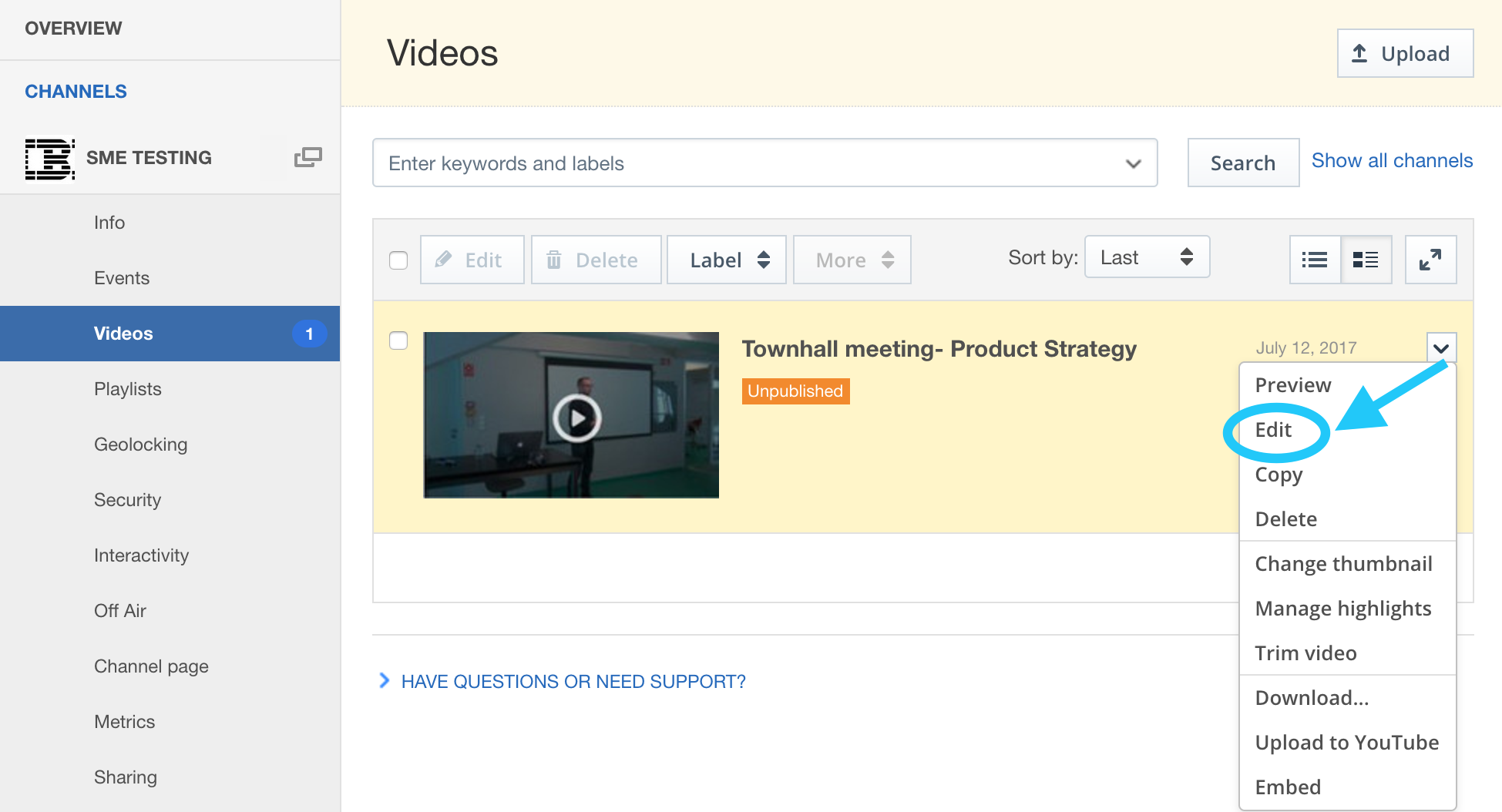 Editing Video Dates – IBM Watson Media