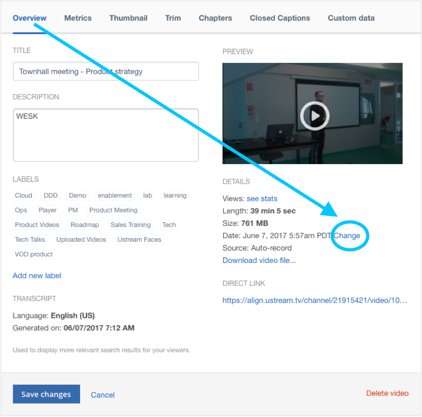Editing Video Dates – IBM Watson Media